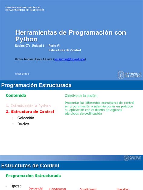 Sesión 07 Unidad 1 Estructuras De Control Ii Pdf Python