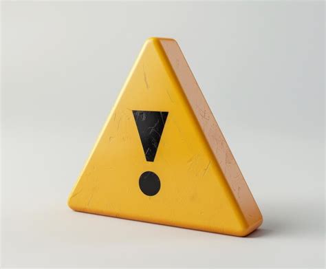Yellow Warning Triangle With Black Exclamation Mark Isolated On White Premium AI Generated Image