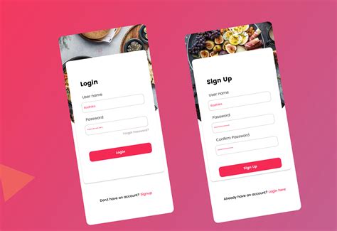 Ui Mobile Login Page Behance