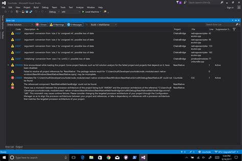 vs2015 issues · issue 1379 · microsoft react native windows · github