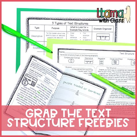 How To Teach Text Structure Introduction Lesson Plan With Free Resources Llama With Class