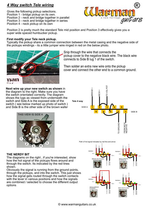 Position Tele Selector Switch Increase Tonal Switching Options Warman Guitars