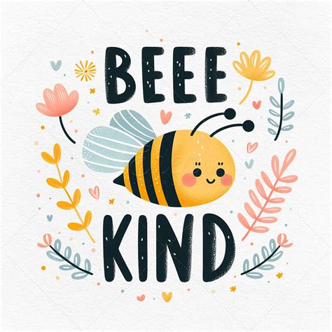 Be Kind Clip Art Image Free Commercial Use Printable Bee Sublimation