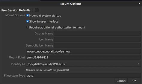 how to auto mount a partition with read write permissions r fedora