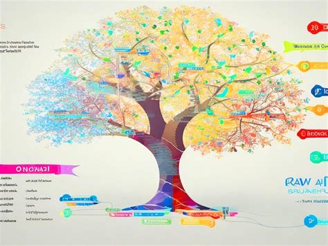 Premium Photo Draw A Beautiful Mind Map With 6 Main Branches Simple
