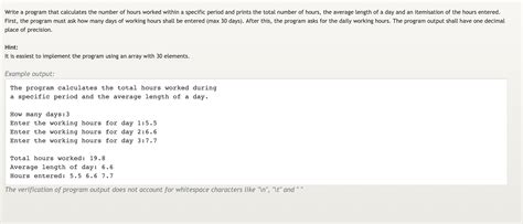 Solved Write A Program That Calculates The Number Of Hours