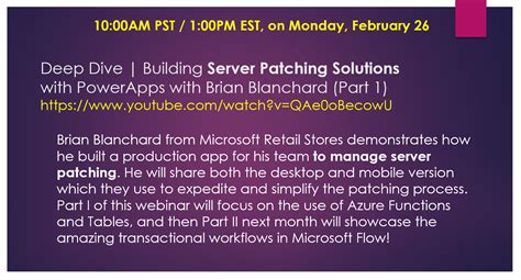 patch your servers using microsoft powerapps live webinar event 2 26