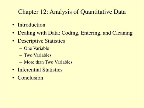 PPT Chapter Analysis Of Quantitative Data PowerPoint Presentation ID
