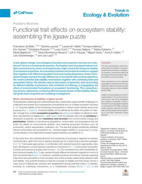 Pdf Functional Trait Effects On Ecosystem Stability Dokumentips