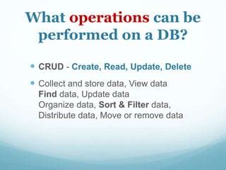 CSC Databases Overview PPT