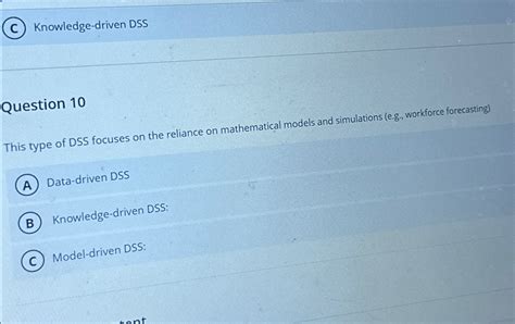 Solved Knowledge Driven Dssquestion 10this Type Of Dss