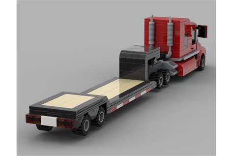 Lego Moc Semi Truck And Lowboy Trailer By Leeggoocreator