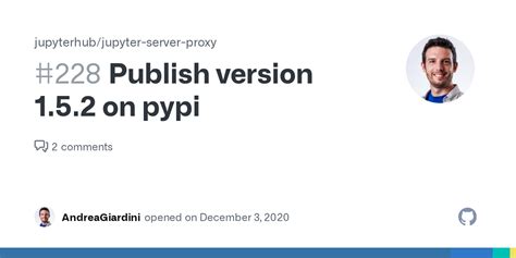 Publish Version 152 On Pypi · Issue 228 · Jupyterhubjupyter Server Proxy · Github