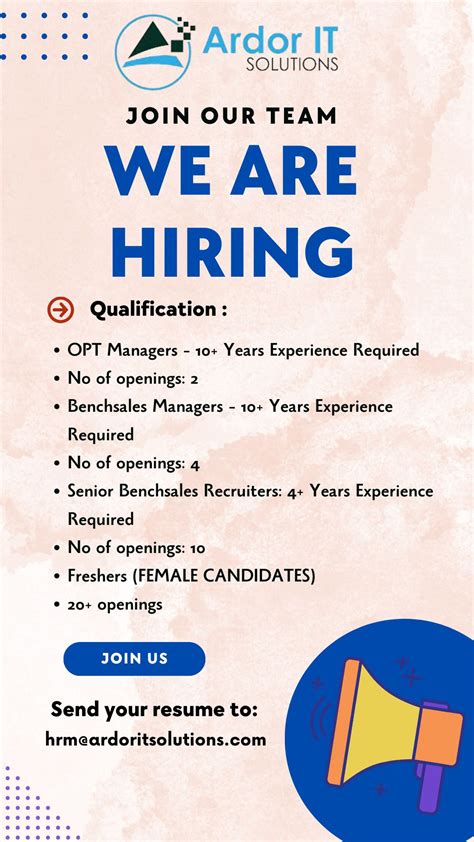 Karthik Yadav Vinod On Linkedin Ardor It Solutions Is Hiring For The Below Given Position Sr