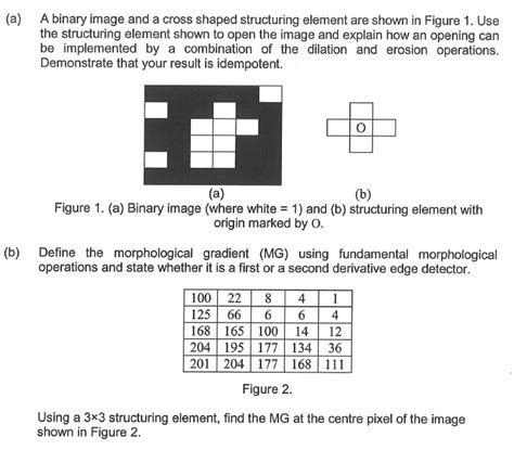A A Binary Image And A Cross Shaped Structuring