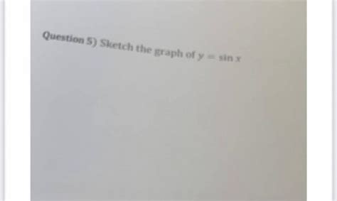 Solved Question Sketch The Graph Of Y Sinx Chegg
