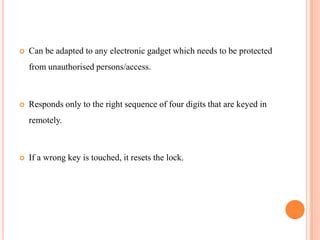 Electronic Code Lock Device PPTX
