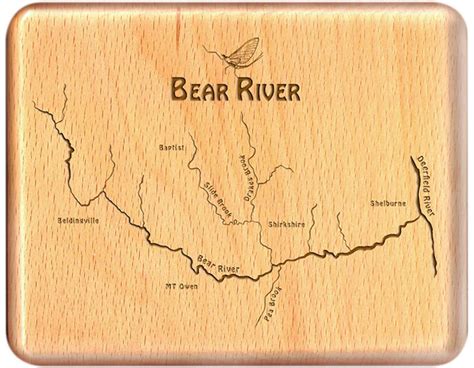 Bear River Map Fly Fishing Fly Box Handcrafted Custom Engraved And