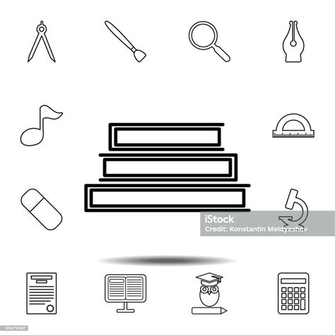 책 아이콘 Ui 및 Ux 웹 사이트 또는 모바일 응용 프로그램에 대한 교육 세트 아이콘의 간단한 개요 벡터 요소 0명에 대한 스톡 벡터 아트 및 기타 이미지 Istock