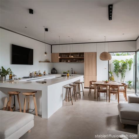 Minimalist Home Design With Open Layout Stable Diffusion Online