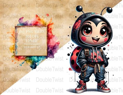 Streetwear Graffiti Ladybugs Pngs Urban Style Ladybug Clipart