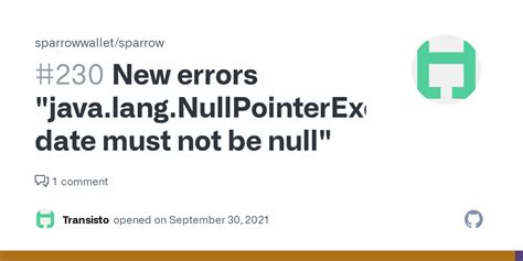 New Errors Javalangnullpointerexception Date Must Not Be Null · Issue 230 · Sparrowwallet