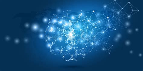 Abstract Dark Blue Minimal Style Futuristic Cloud Computing Global Network Structure And