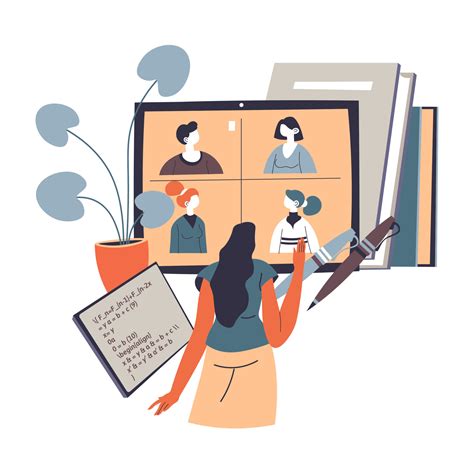 Education Online Using Laptop For Vising Classes 17777422 Vector Art At