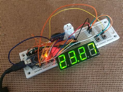 Arduino TehNiq Animated Adjusting Clock With Termomether And Hygrometer On Segment Led Display