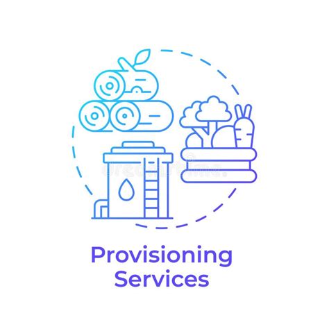 Provisioning Service Blue Gradient Concept Icon Stock Illustration
