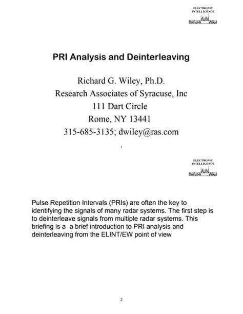 Dr Wiley Pri Analysis And Deinterleaving Pdf