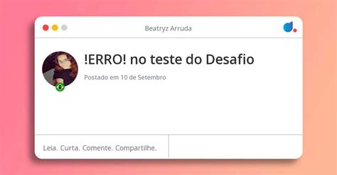 Erro No Teste Do Desafio