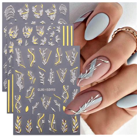 Hama Nail 5d Embossed Nail Art Sticker Wholesale Spring Small Flower