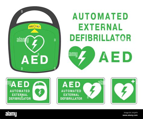 Aed Emergency Defibrillator Icon Sign Symbol First Aid Automated