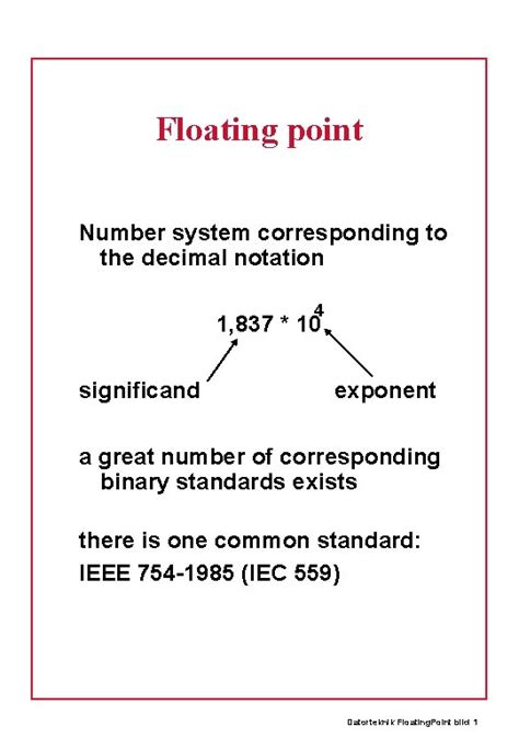 Floating Point Number System Corresponding To The Decimal