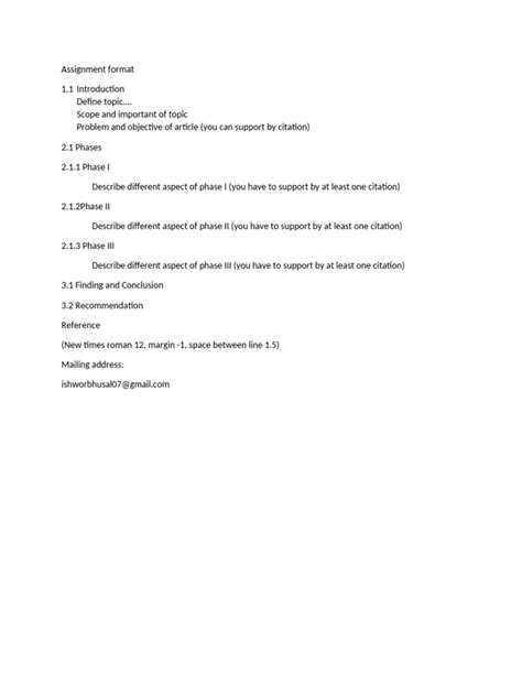Format Of Assignment Pdf