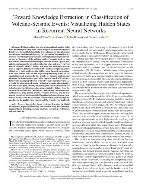 Pdf Toward Knowledge Extraction In Classification Of Volcano Seismic Events Visualizing