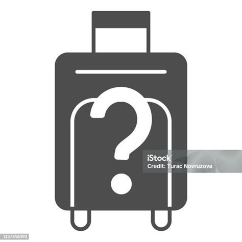 가방 및 물음표 솔리드 아이콘 보안 검사 개념 흰색 배경에 수하물 제어 벡터 기호 모바일 개념 및 웹 디자인을위한 글리프 스타일