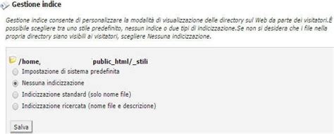 CPanel E Handler Apache Gestione Indice Gestione Immagini