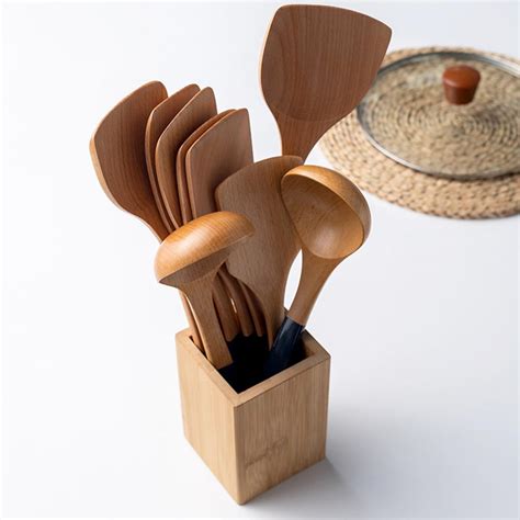 Soup Spoon Wood Cooking Spatula Portable Easy To U Grandado