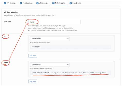 Mapping Fields Wpgetapi