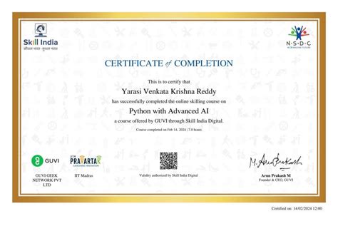 Yarasi Venkata Krishna Reddy On Linkedin Skillindia Nsdc