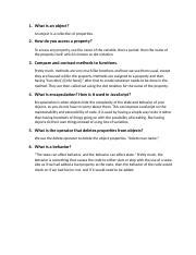 Ch 5 Written Assignment Docx 1 What Is An Object An Object Is A Collection Of Properties 2