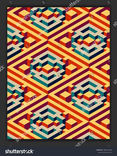 Isometric Seamless Maze Pattern Vector Illustration Stock Vector Royalty Free