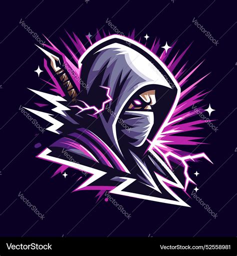 Purple Design 4 Assassin Icon 6 Royalty Free Vector Image