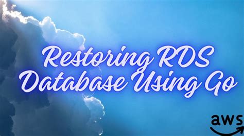 Ernest Gibbs Iii On Linkedin Restoring Rds Database Using Go