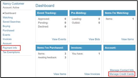 Managing Payment Methods Proxibid