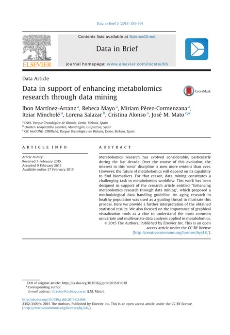 Pdf Data In Support Of Enhancing Metabolomics Research Through Data Mining