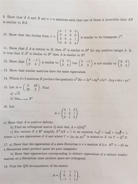 Solved Show That If A And B Are N Times N Matrices Such That Chegg