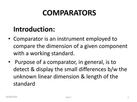 Comparators Total Ppt Pptx
